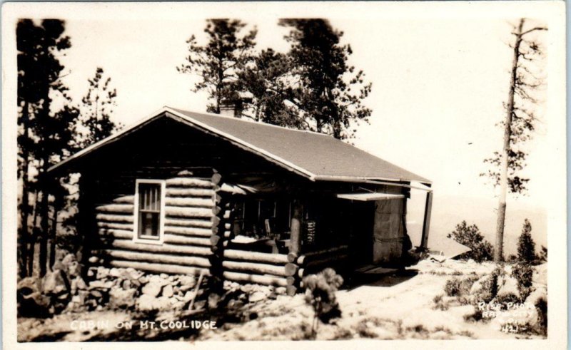 RPPC MOUNT COOLIDGE, South Dakota SD ~ LOG CABIN Rise Photo 1930s ...