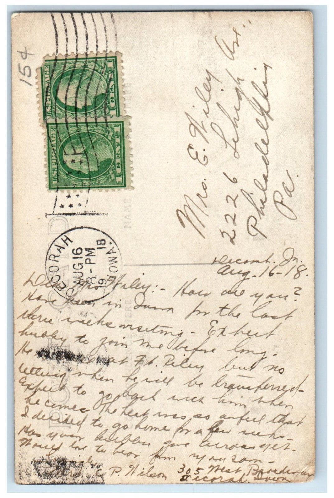 1918 Birds Eye View Upper Iowa River Field Farm Decorah IA RPPC Photo ...