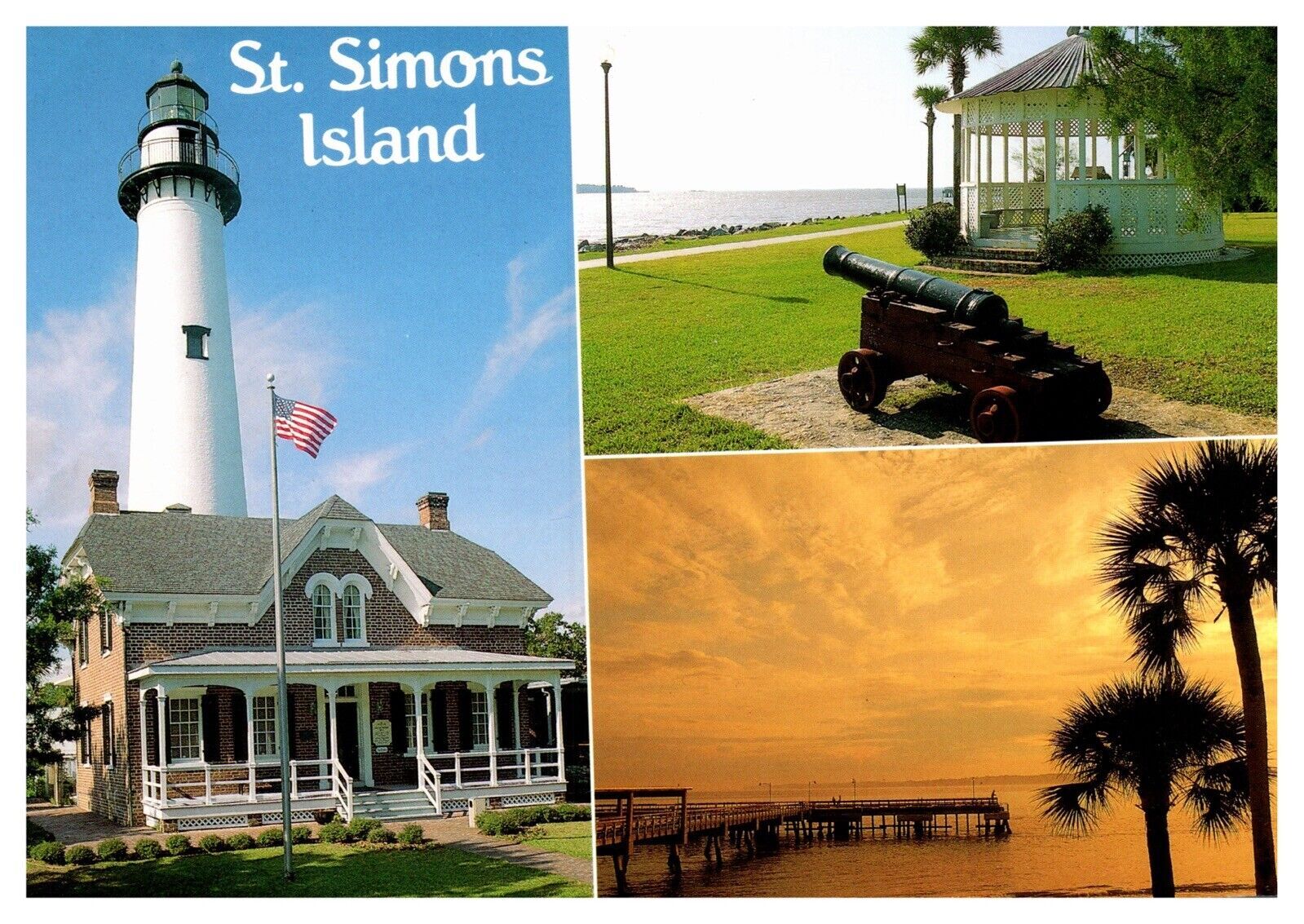 St Simons Island Georgia Lighthouse Village Pier UNP Multi View Chrome ...