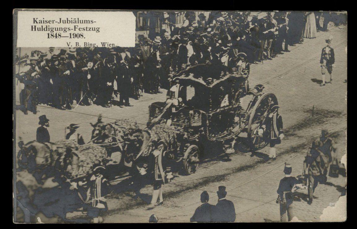 Austria Kaiser Franz Joseph 1908 Huldigungs 50th Anniv Festival RPPC ...