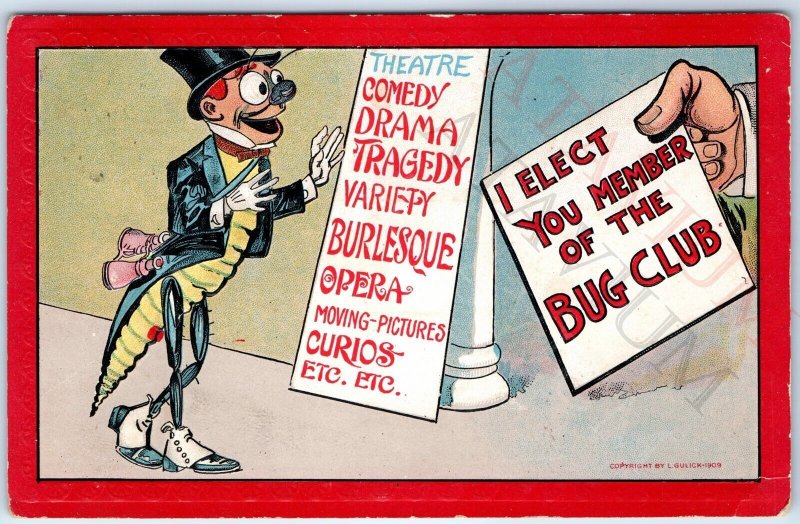 1909 Theatre Drama Play Opera Sign Anthropomorphic Bug Club Insect ...