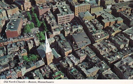 Aerial View Of The Historic Old North Church Salem Street Boston ...