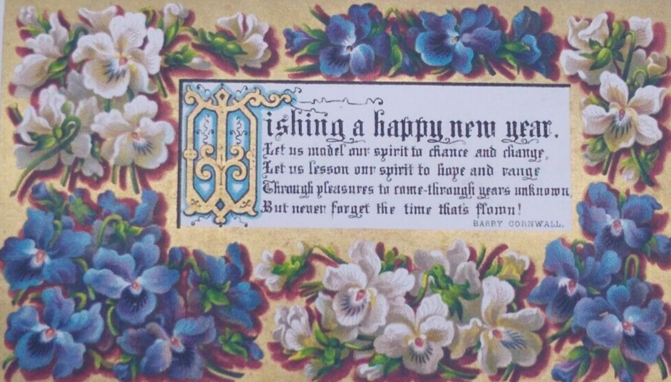 1870s - 80s Orchids Flowers Charles Goodall Victorian New Year ...