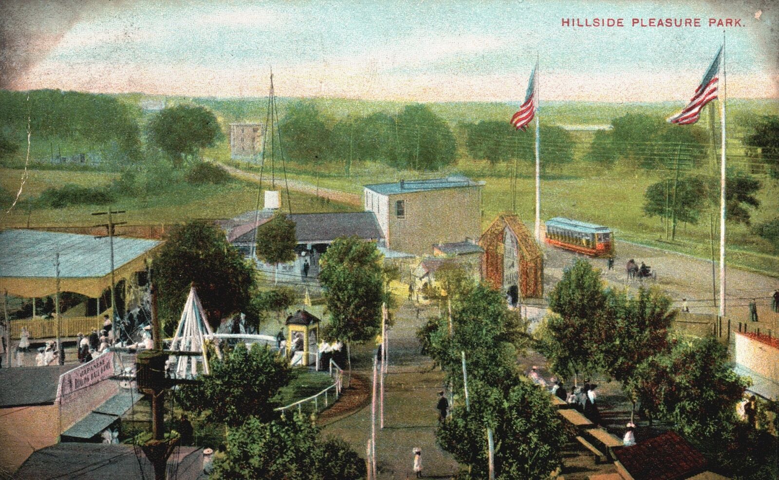 Vintage Postcard 1908 Hillside Pleasure Park Japanese Rolling Ball ...