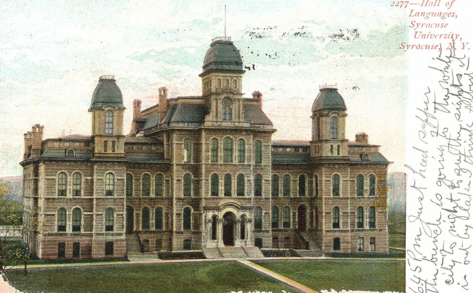 Vintage Postcard 1907 Hall Of Languages Syracuse University New York NY ...