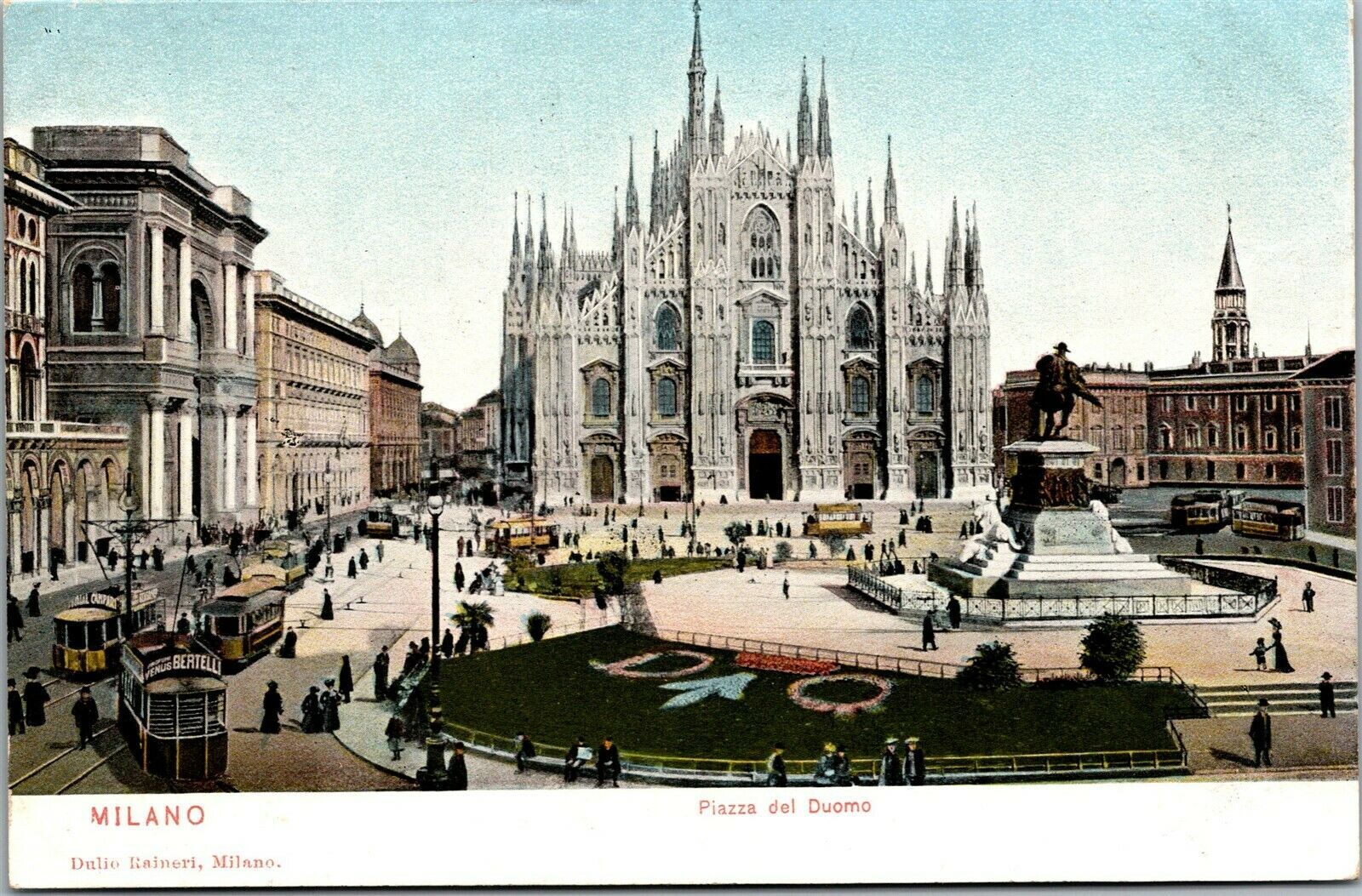 Vtg Milano Italy Piazza del Duomo Cathedreal Square City of Milan 1905 ...