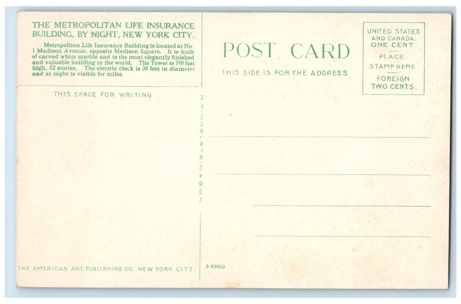 The Metropolitan Life Insurance Building By Night Moon New York City NY ...