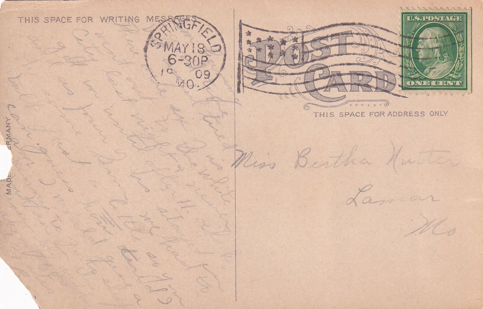 Springfield MO Missouri ST LOUIS STREET SCENE Railroad Trolley 1909 ...