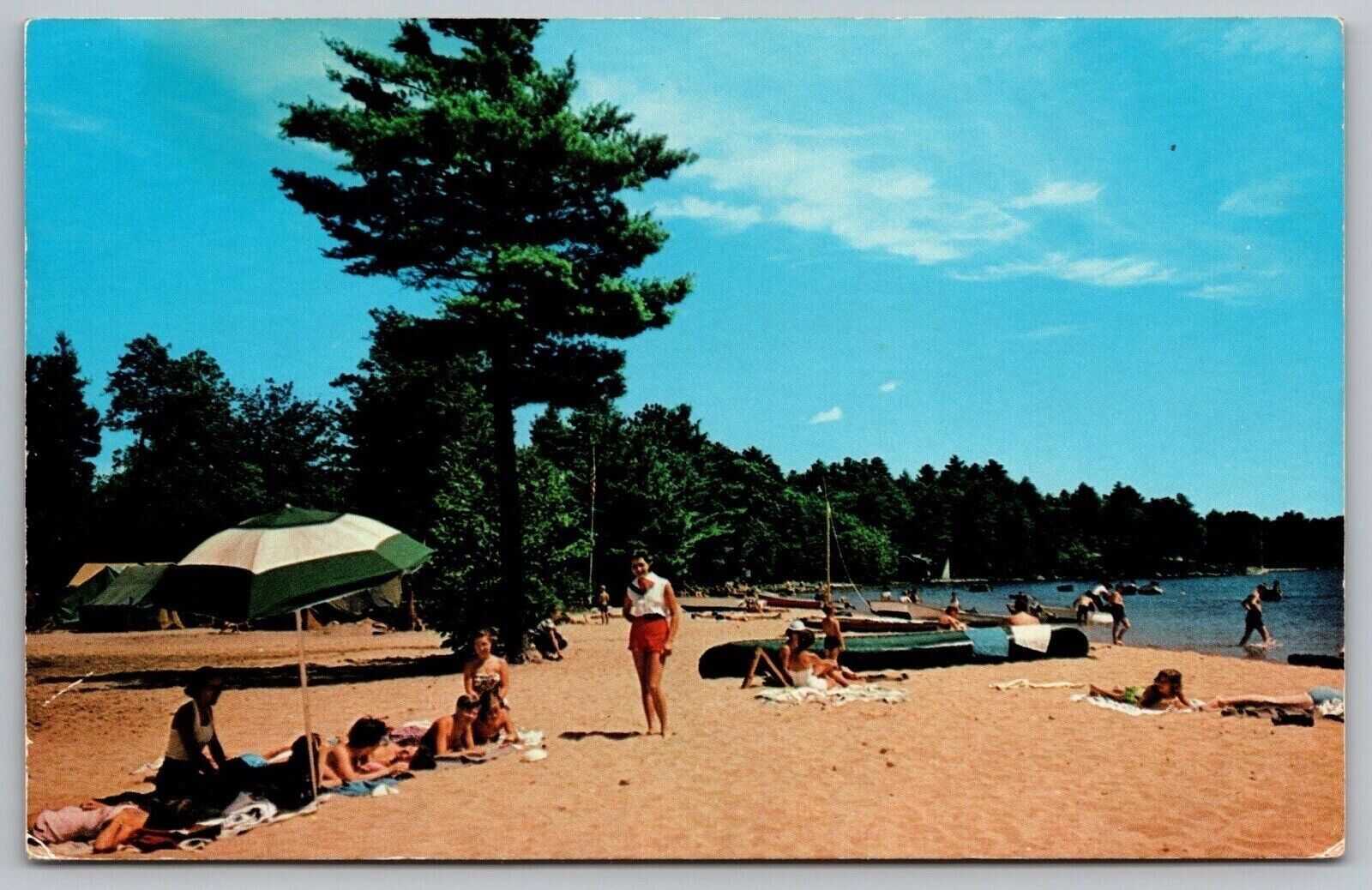 Sebago Lake State Park Maine Scenic Bathing Beach Chrome UNP WOB ...