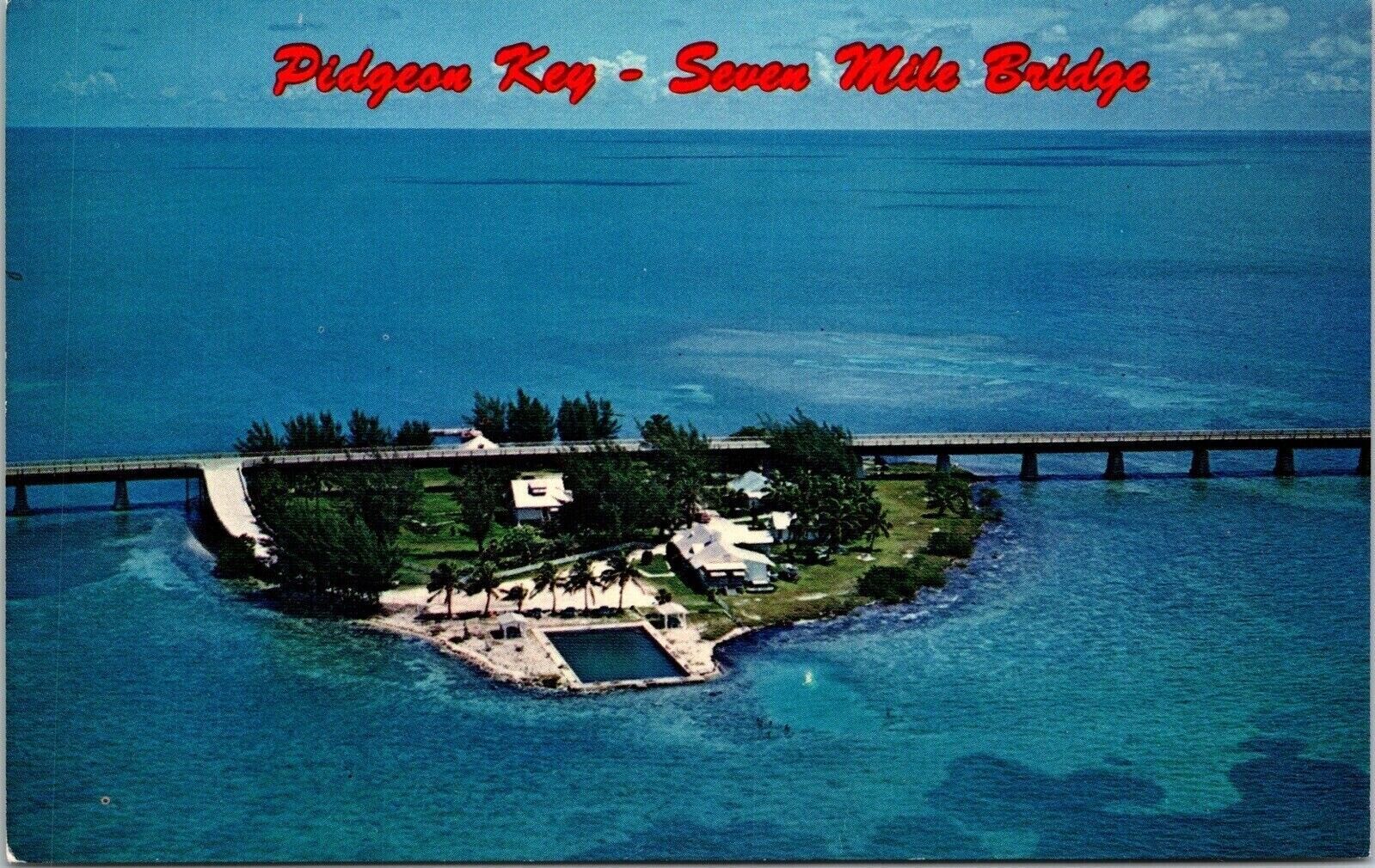 Pidgeon Key Seven Mile Bridge Aerial View Florida Keys Postcard UNP VTG ...