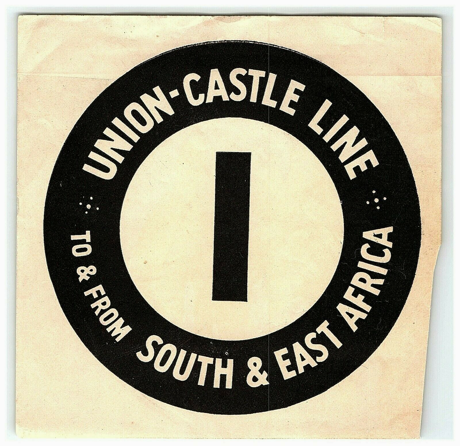 Union Castle Line South & East Africa I Luggage Label Vtg Sticker Stamp ...