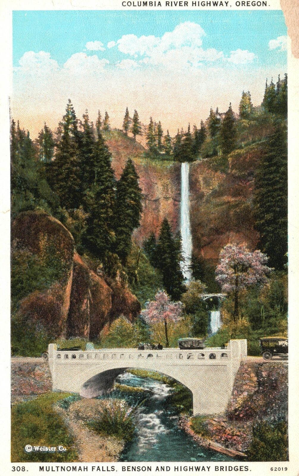 Vintage Postcard Columbia River Highway Multnomah Falls Highway Bridge ...
