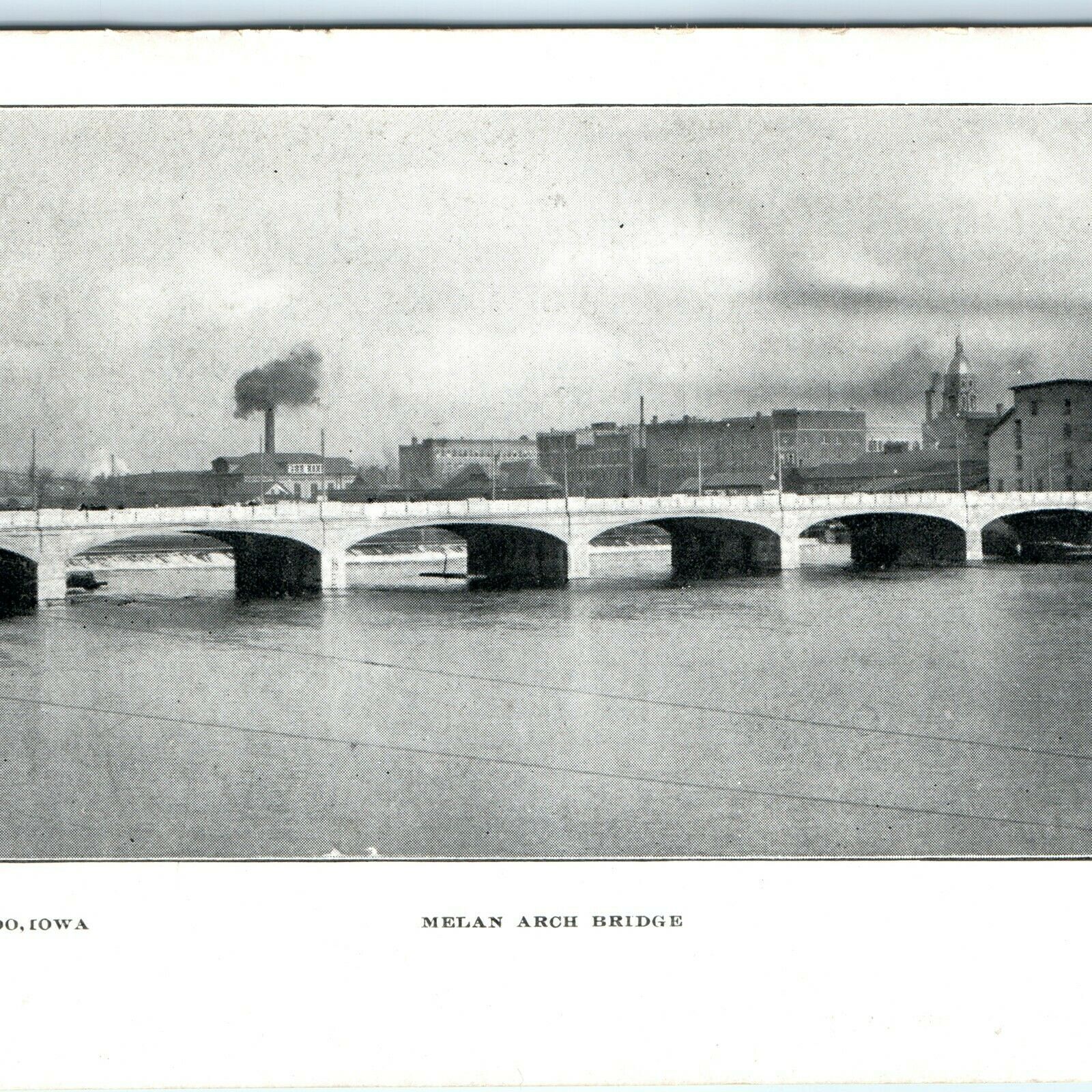 Pre-1907 Waterloo, IA Melan Arch Bridge Litho Photo Postcard 4th St ...