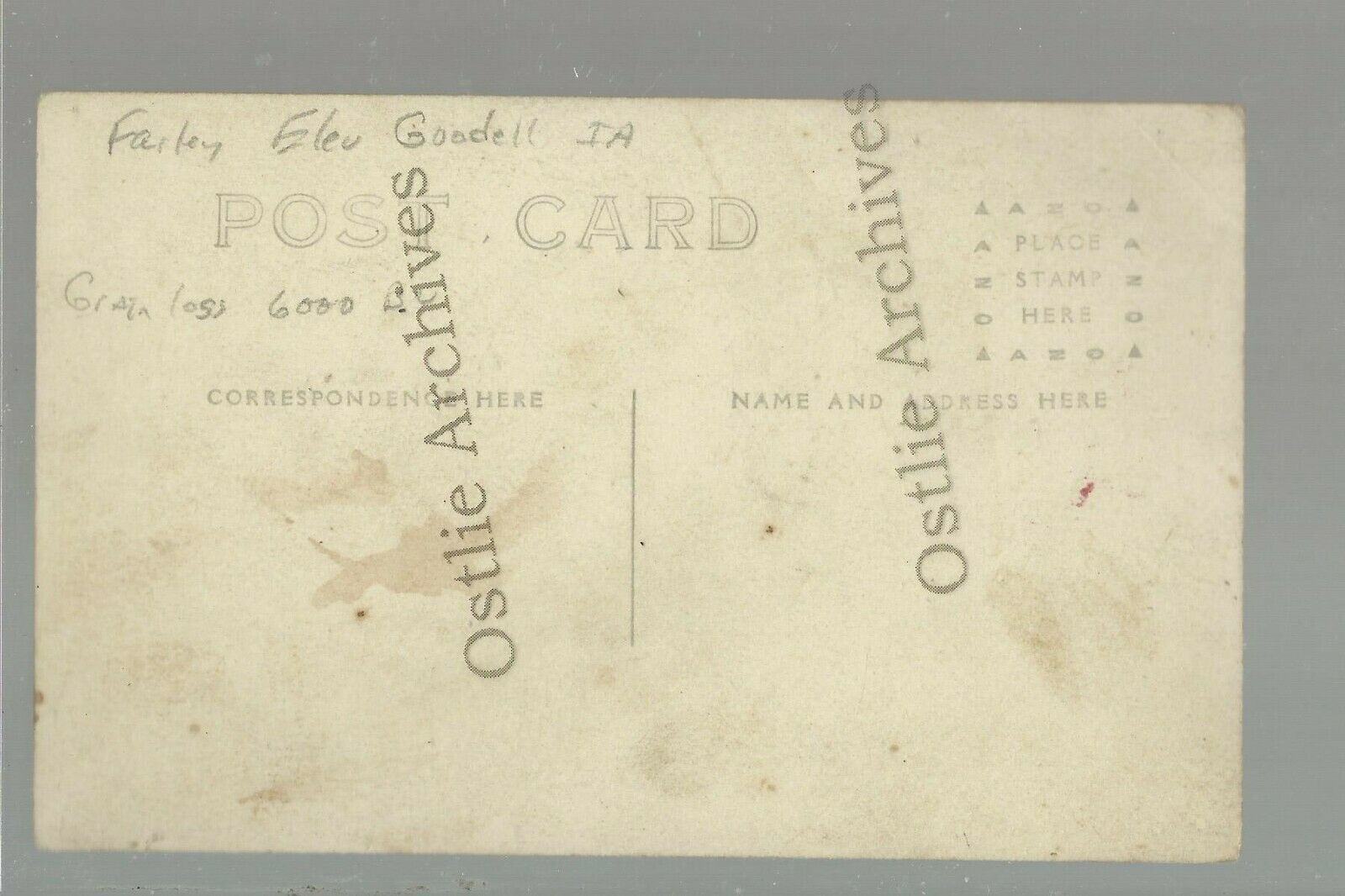 Goodell IOWA RPPC 1910 ELEVATOR FIRE Ruins DISASTER nr Clear Lake ...