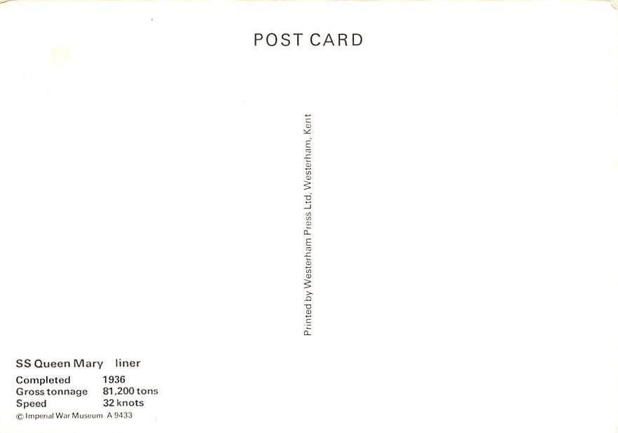 SS Queen Mary Cunard Line & Interior Vies Ship Unused | Topics - Royal ...