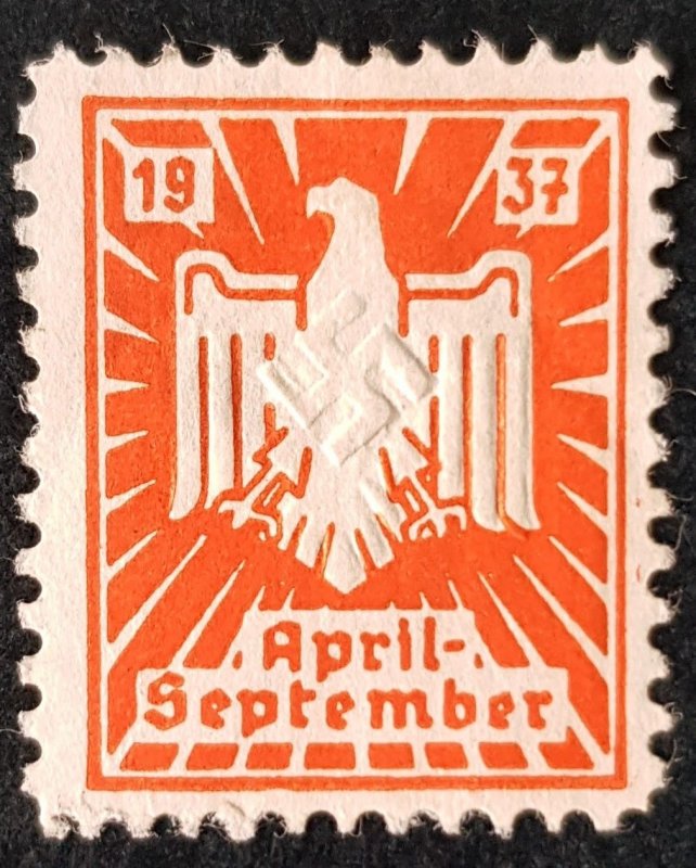 Rare Third 3rd Reich Original DAF Sports Revenue Stamp April-September ...