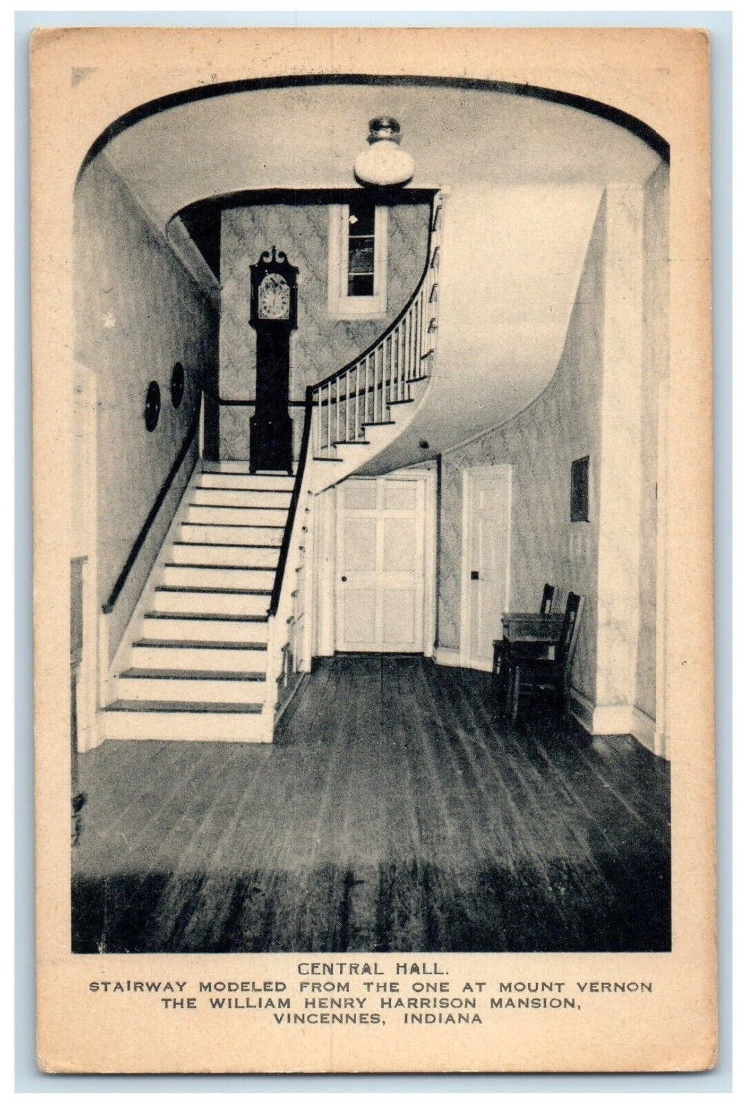 c1940 Interior Central Hall Stairway William Henry Harrison Mansion IN ...