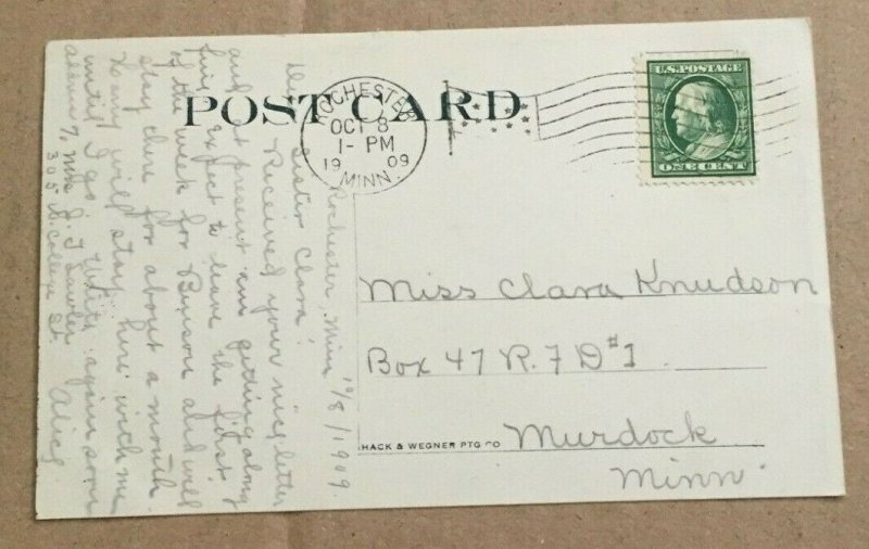 Vintage 1909 Used Penny Photo Postcard Bird's EYE View Rochester Minn ...