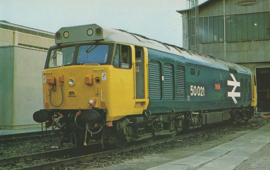 Fifty Class Rodney Train 50021 at Laira Plymouth Station Postcard ...