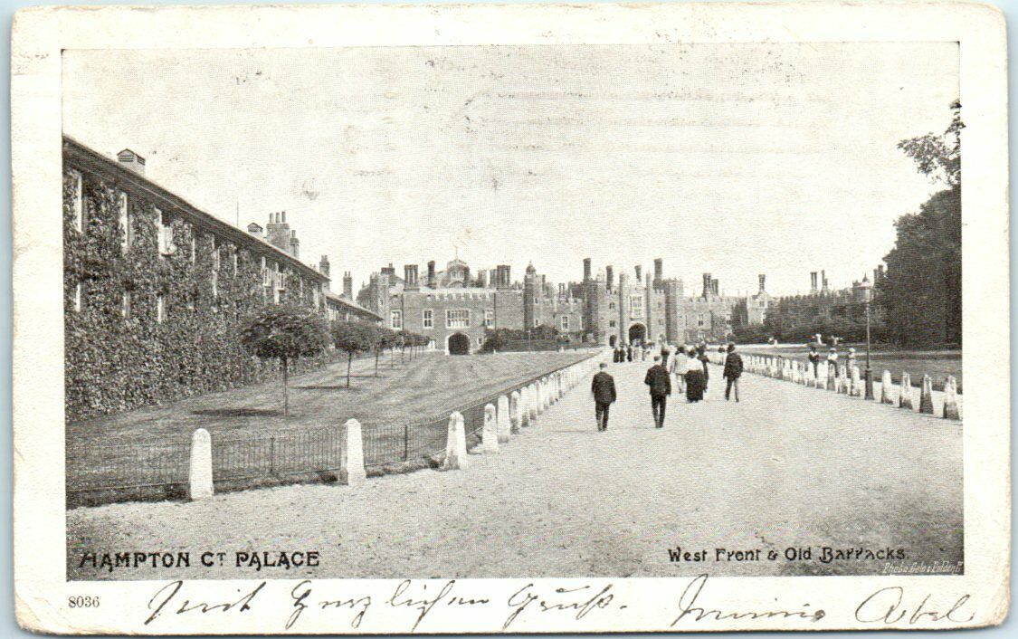Postcard - West Front & Old Barracks - Hampton Court Palace - Hampton ...