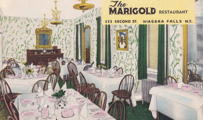 Marigold Restaurant Interior New York Niagara Falls Postcard | United ...
