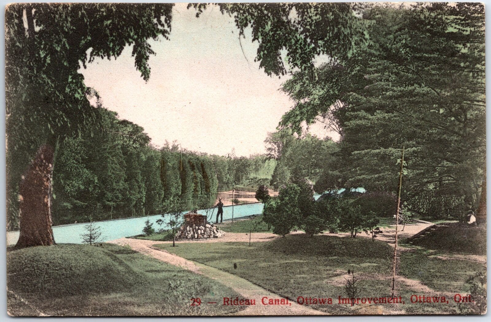 Vintage Postcard Scene at the Rideau Canal Part of the Ottawa ...