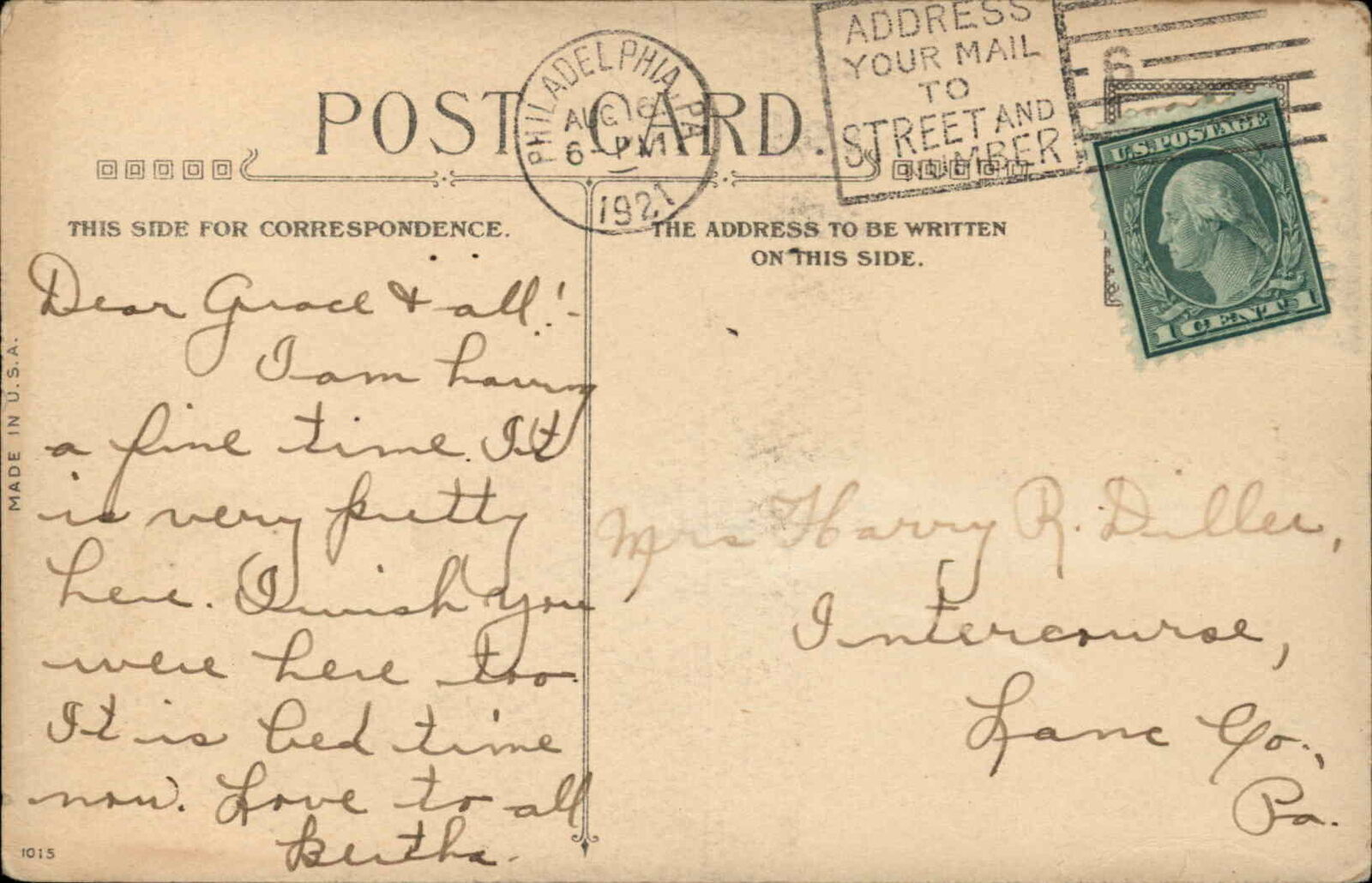 PATRIOTIC WORLD WAR I WWI American Flag & Victory Poem c1920 Postcard ...