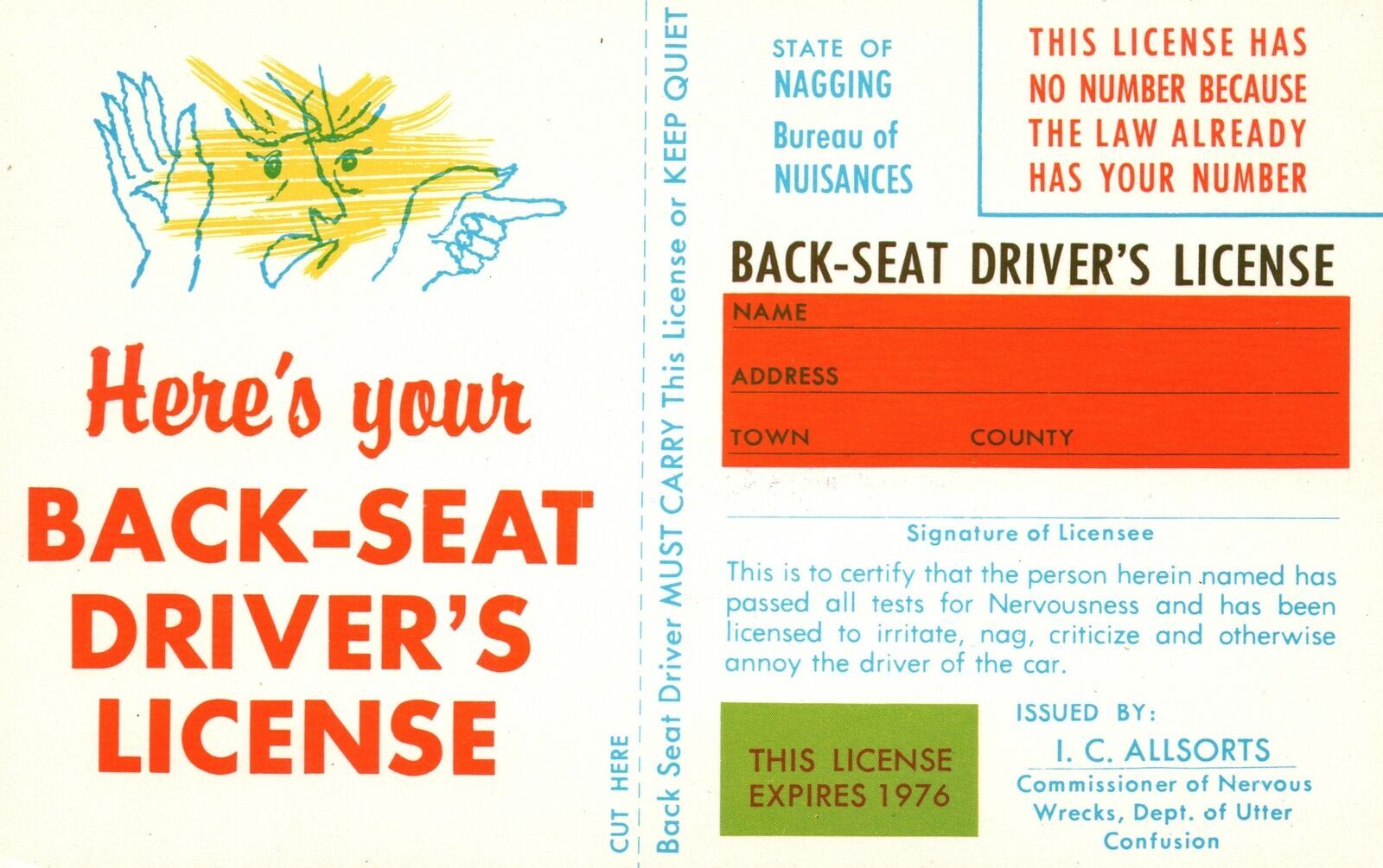 Vintage Postcard Here Is Your Boxy Driver's License Poster License ...