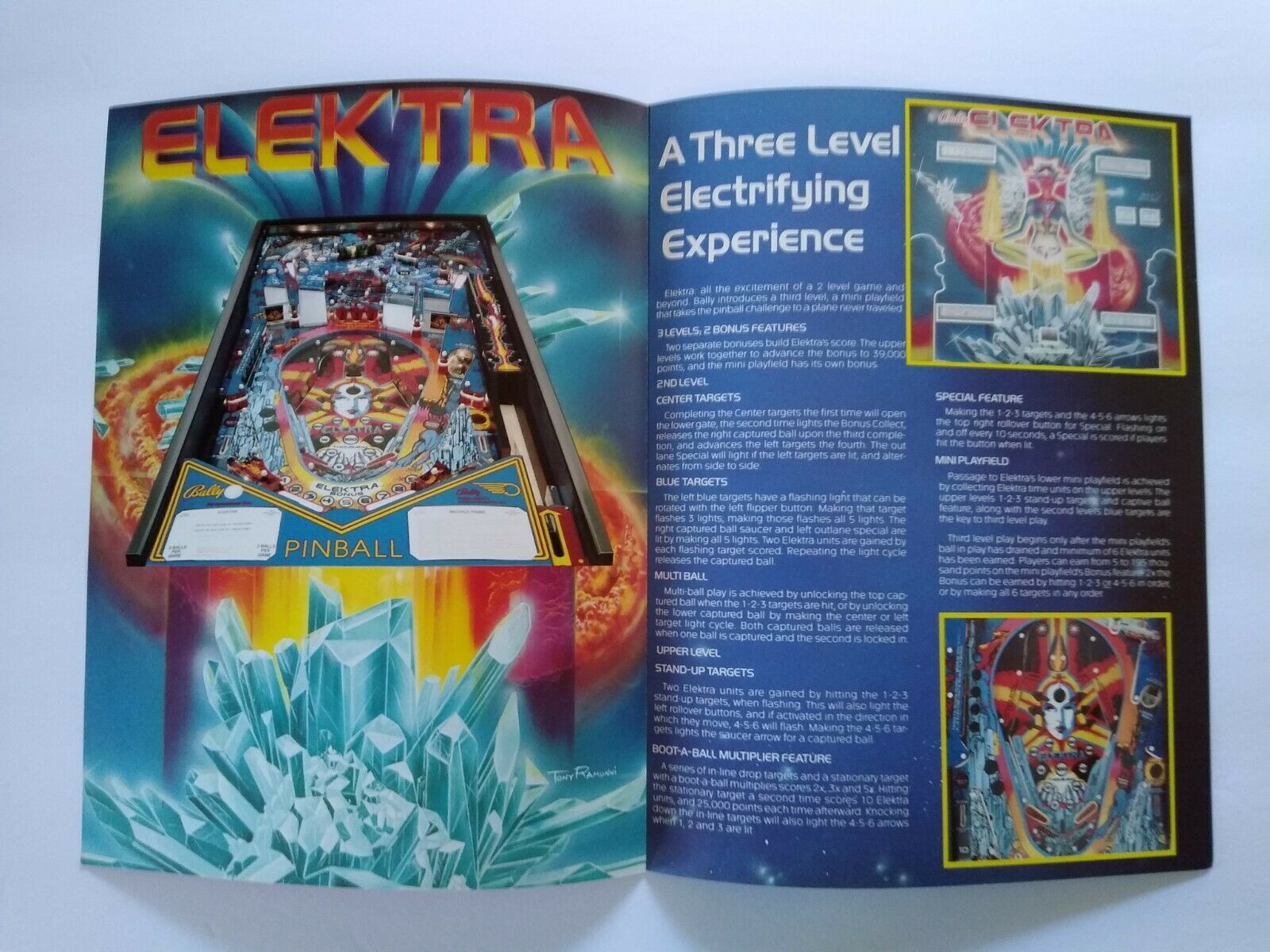 Elektra Pinball Machine Flyer 1981 Original Game Art Print Retro Space ...