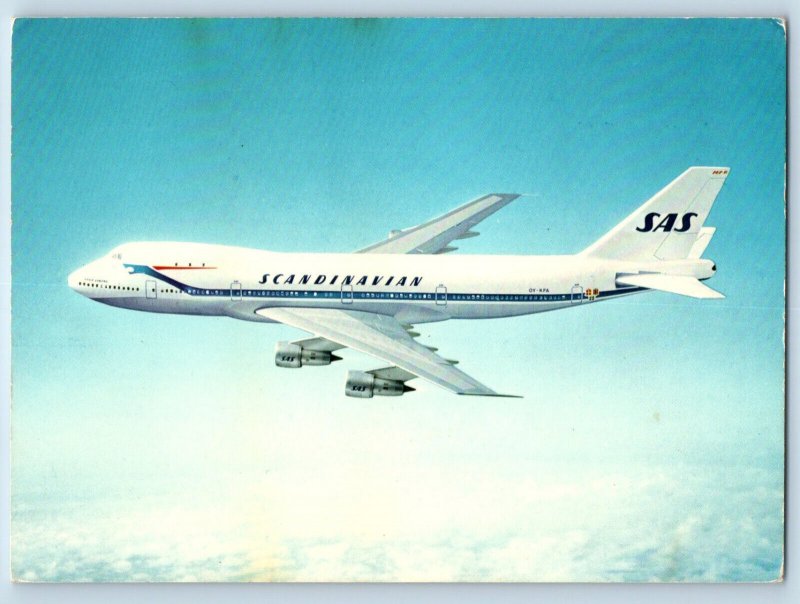 Stockholm Sweden Postcard Flagship of SAS Fleet Boeing 747-B 1973 ...