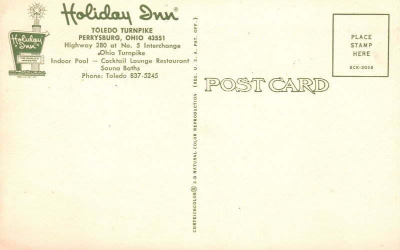 Vintage Postcard Holiday Inn Hotel Innkeeper Toledo Turnpike Perrysburg ...