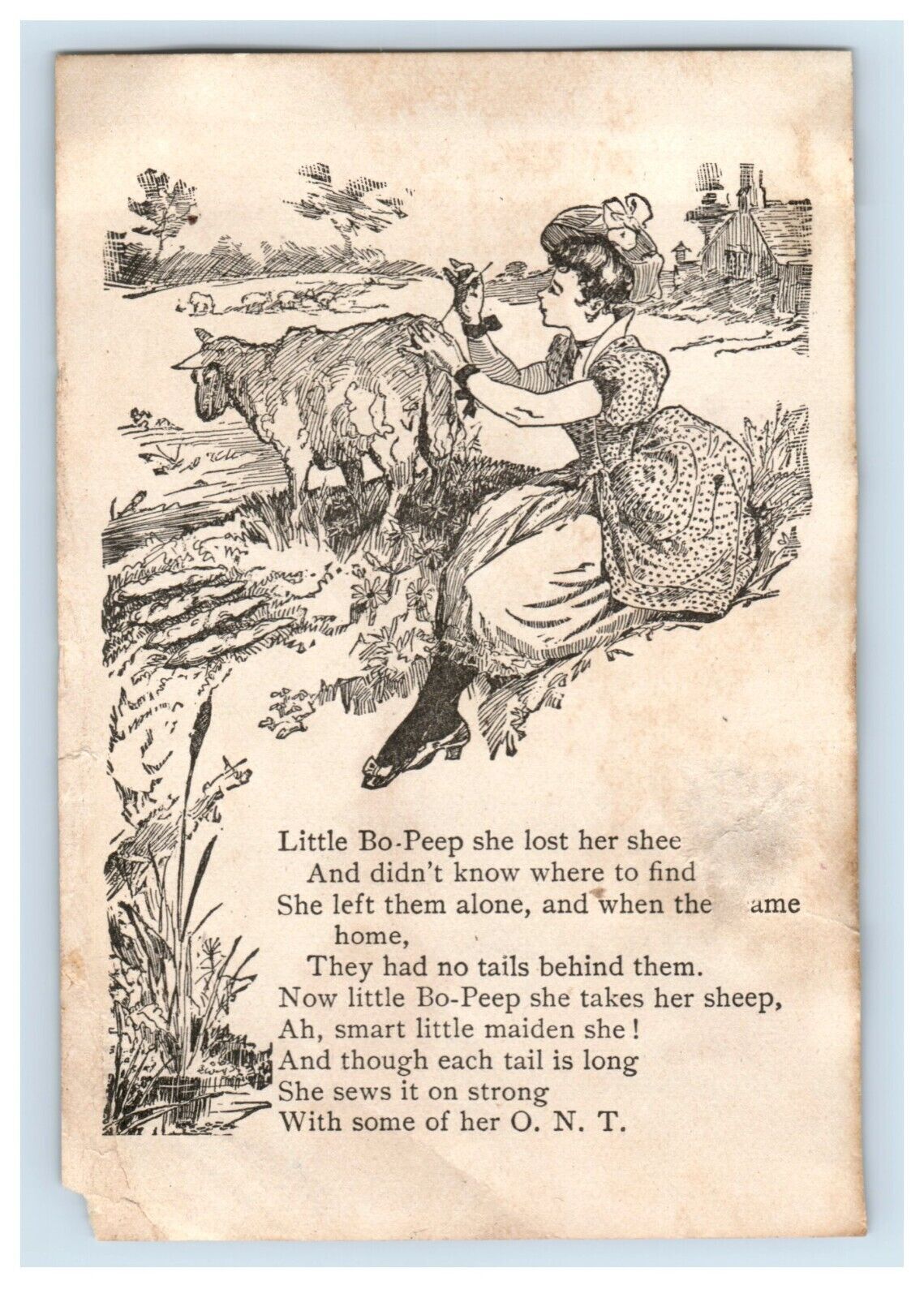 1870s-80s ONT Spool Thread Fairytale Cinderella & Little Bo-Peep F164 ...