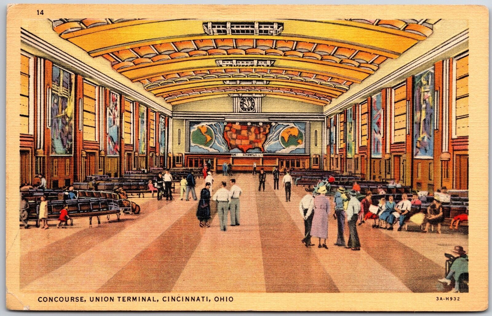 Concourse Union Terminal Cincinnati Ohio OH Interior Waiting Area Bench ...