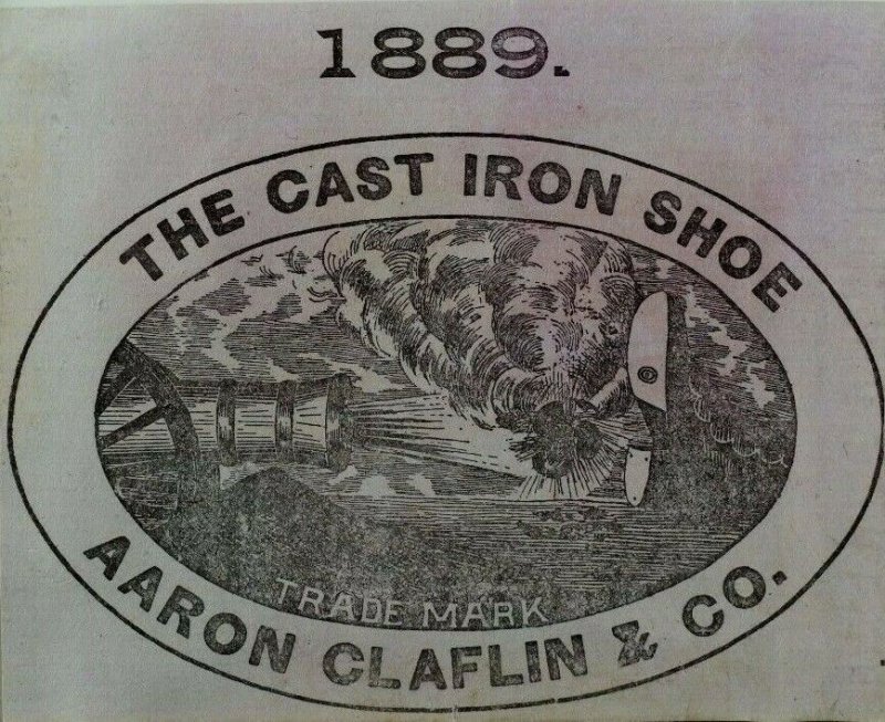 1880's Victorian Print Ad Aaron Claflin & Co Cast Iron Shoe Cannon ...