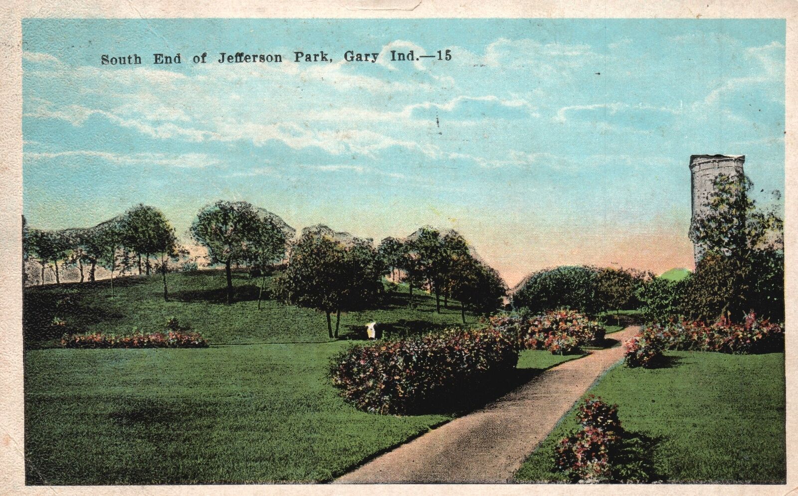 Vintage Postcard South End of Jefferson Park Pathway Gary Indiana Tribe ...