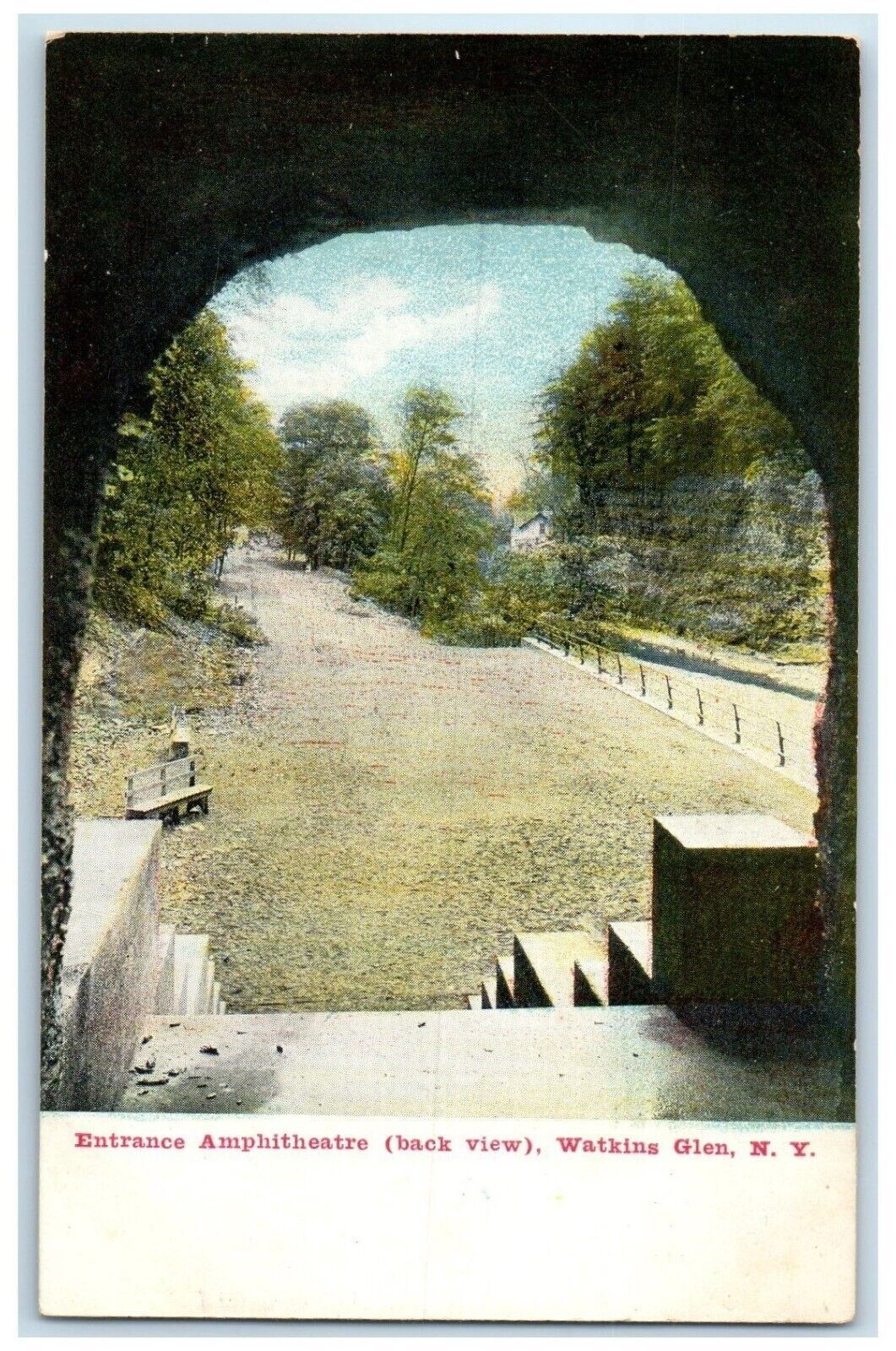 c1910 Entrance Amphitheatre Back View Watkins Glen New York NY Unposted ...