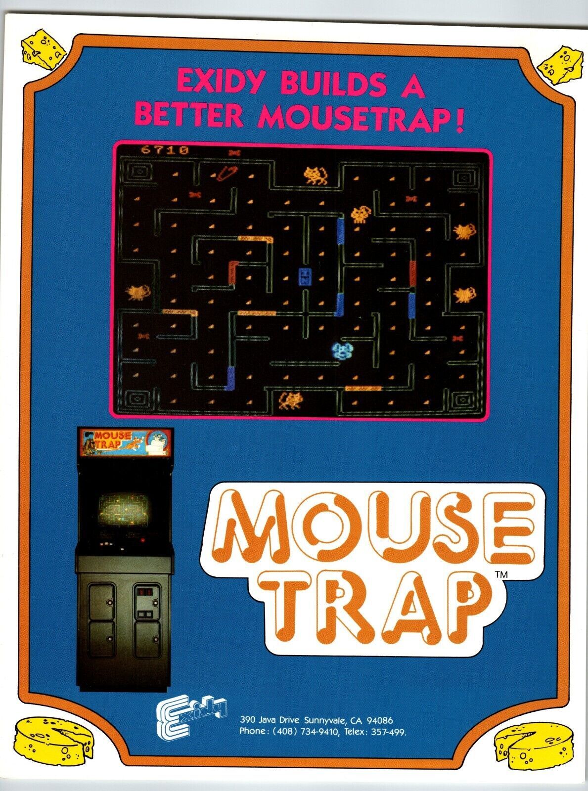 Mouse Trap Arcade Flyer Original 1981 Video Game Retro 8.5" x 11" Maze ...