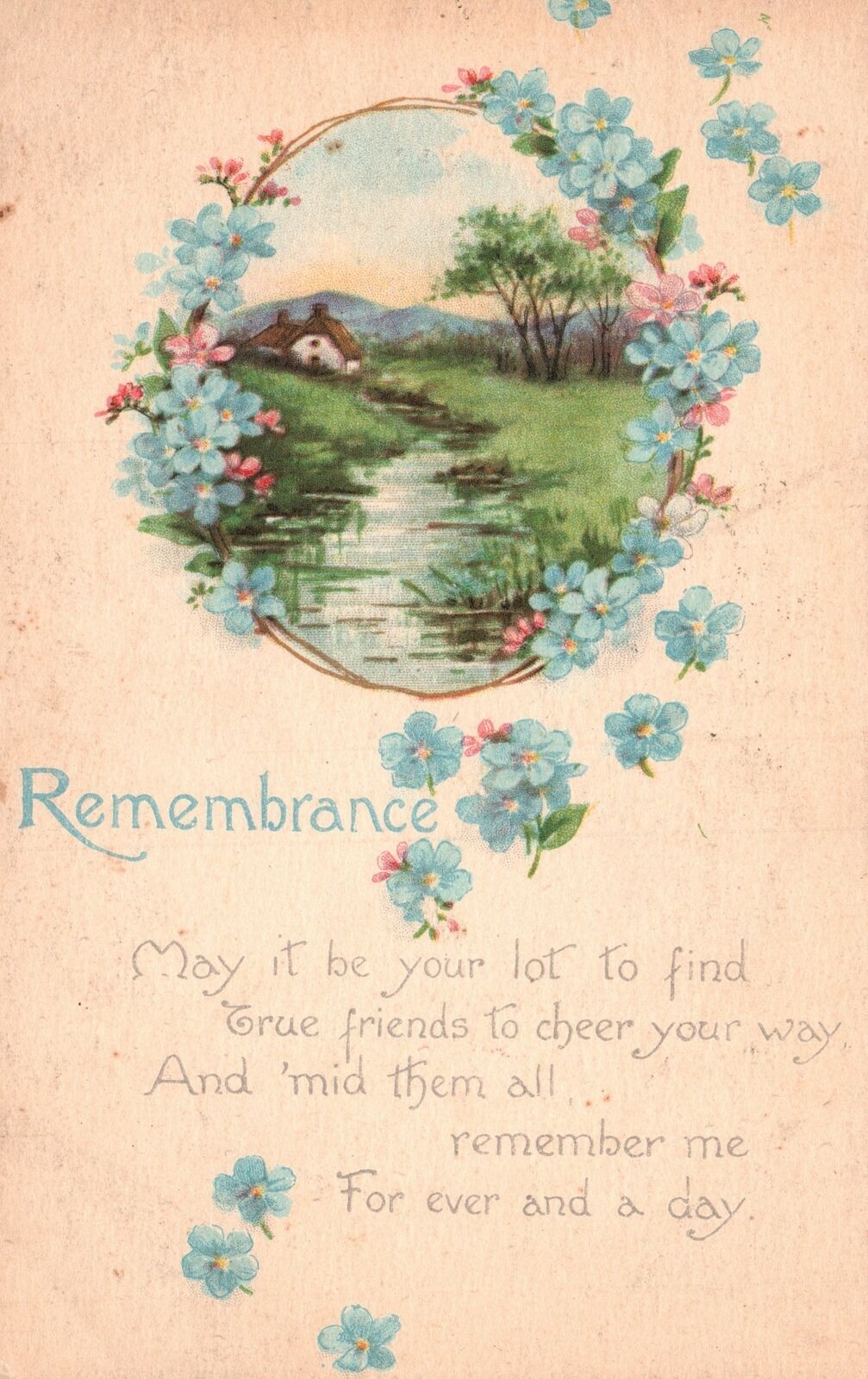 Vintage Postcard 1915 Remembrance Greetings Find True Friends To Cheer ...