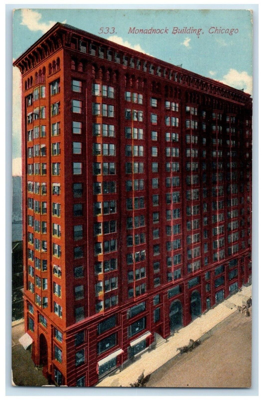 1914 Exterior View Monadnock Building Chicago Illinois Vintage Antique ...