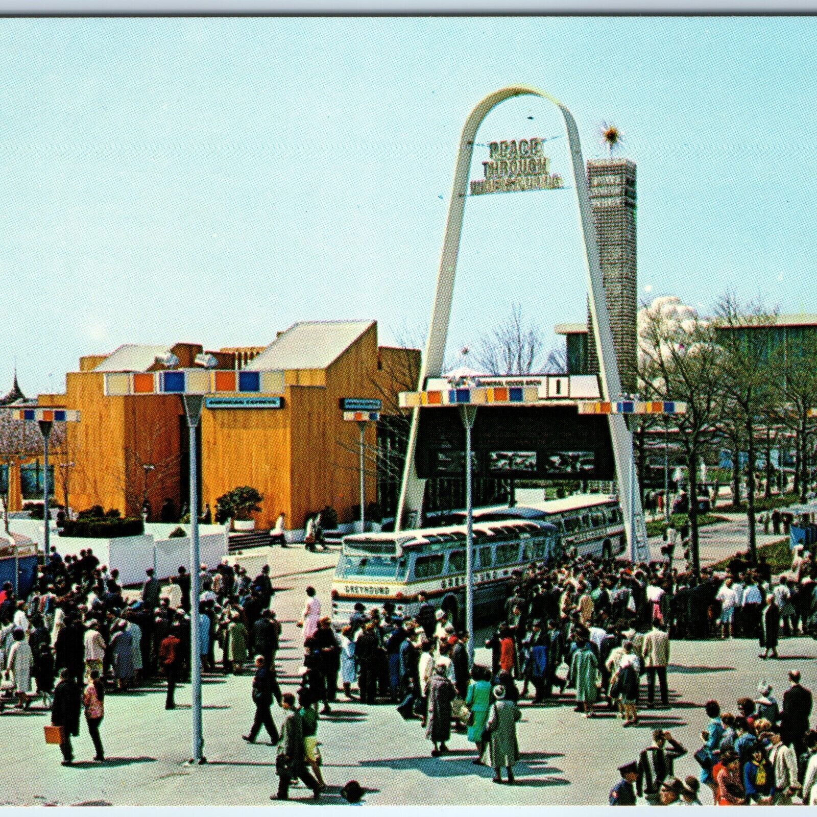 c1960s NYC General Foods Arch No 1 World's Fair Chrome Postcard Federal ...