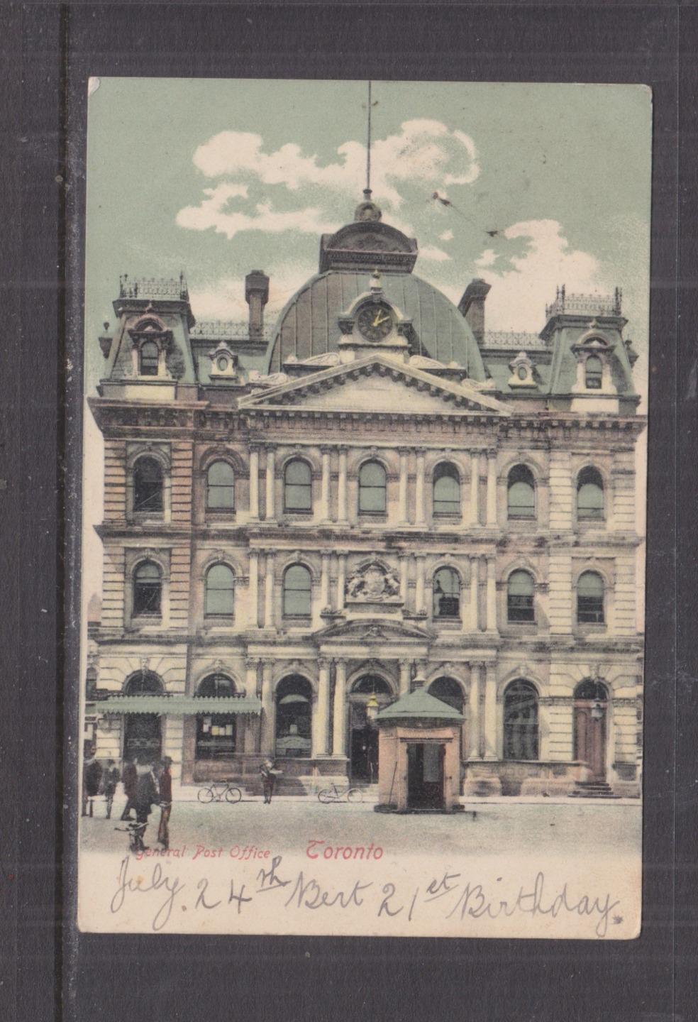 Canada, Toronto, General Post Office, 1905 Ppc., 2c. to GB. | Canada ...