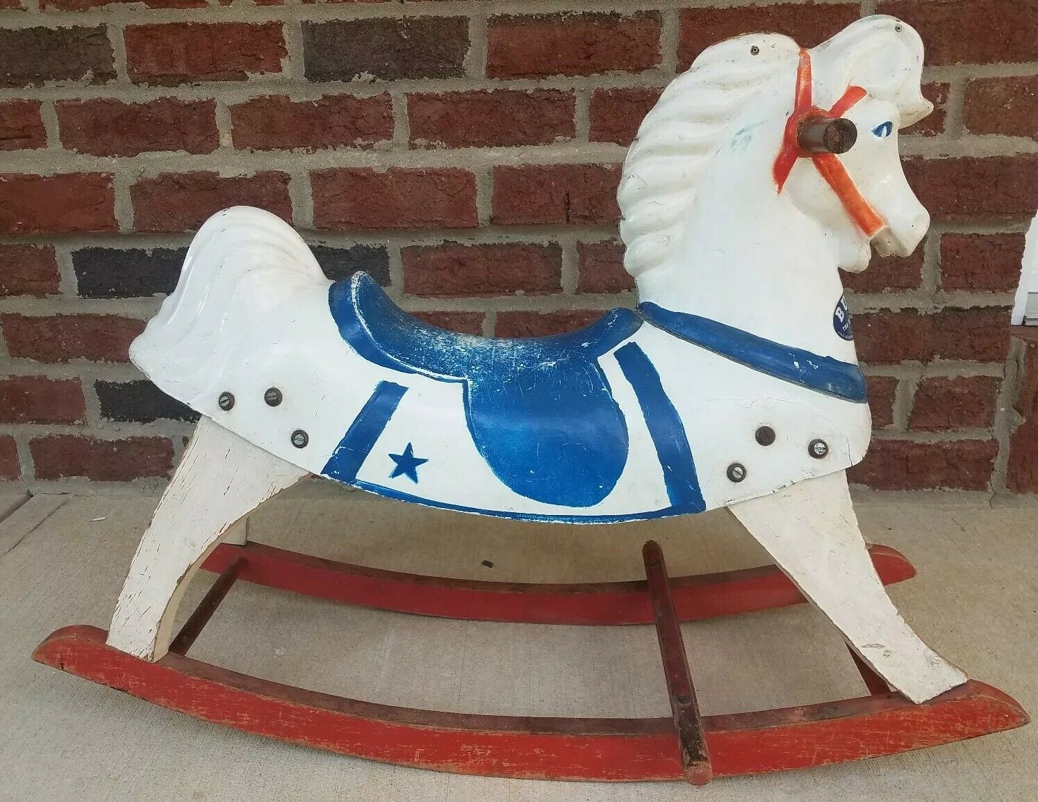Early 1940's Antique Buddo The Happi-Time Rocking White Horse Sears ...