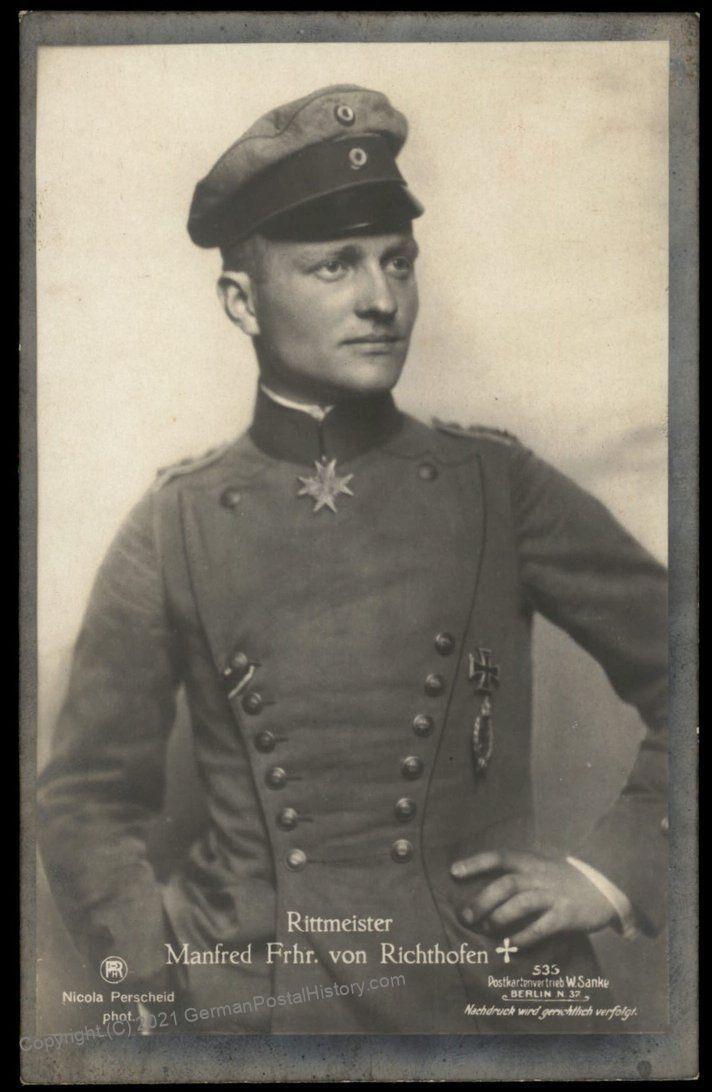 Germany WWI Red Baron Freiherr Manfred von Richthofen Sanke Nr533 RPPC ...