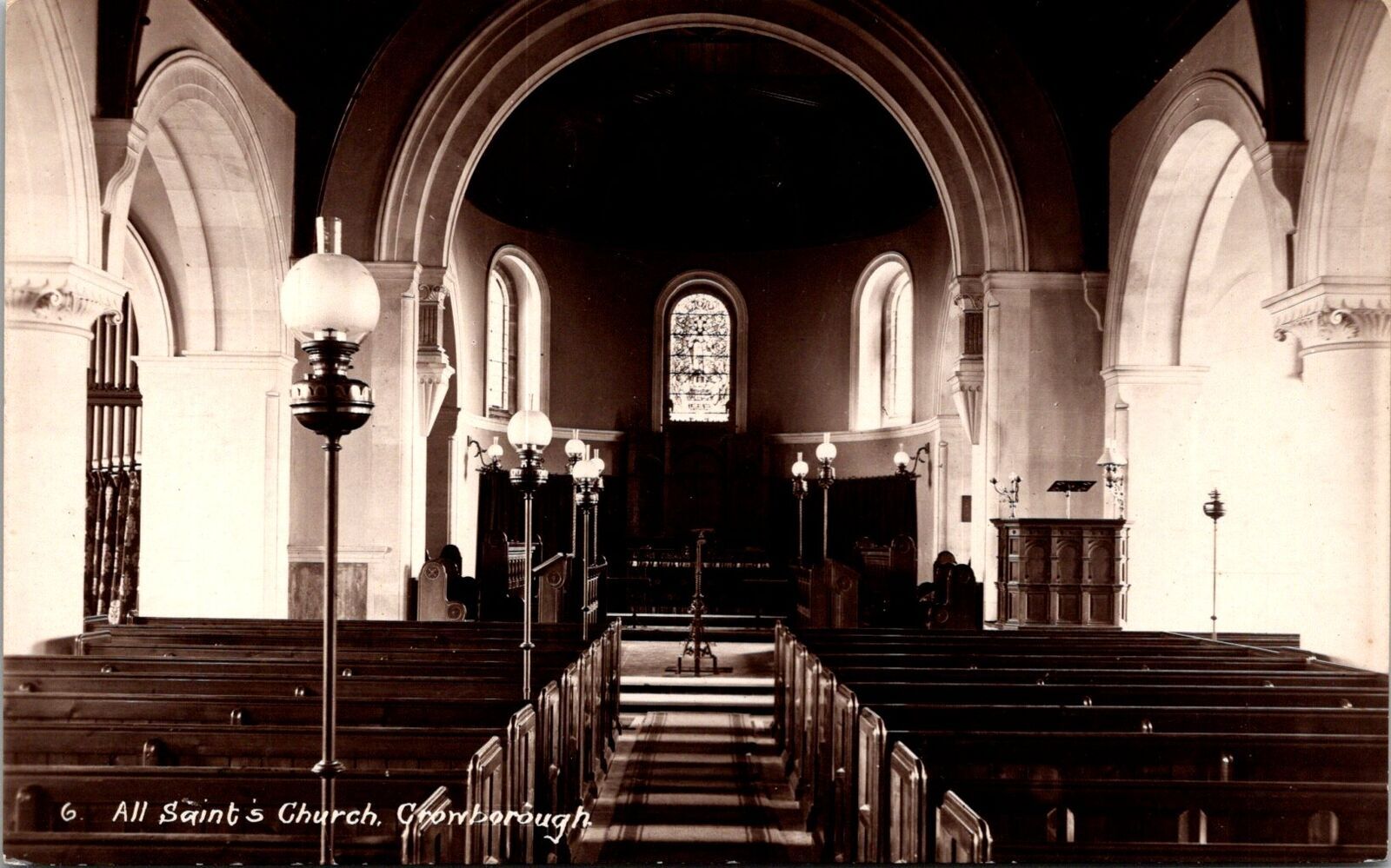 Vintage Postcard Interior of the ALL Saints Church of Crowborough Real ...
