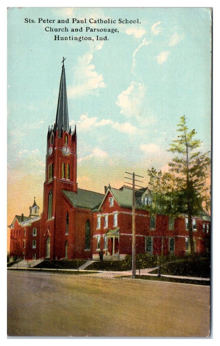 1911 St Peter & Paul Catholic School, Church & Parsonage, Huntington IN ...