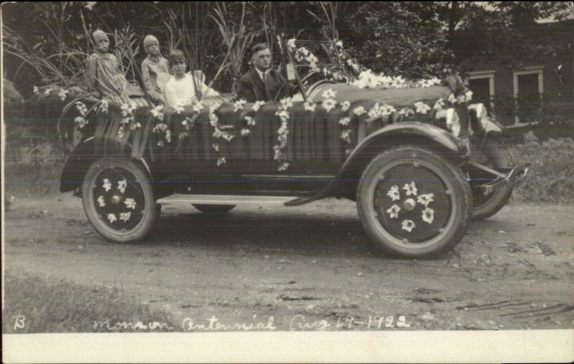 Monson ME Centennial Parade Deocrated Old Car 1922 Real Photo Postcard ...