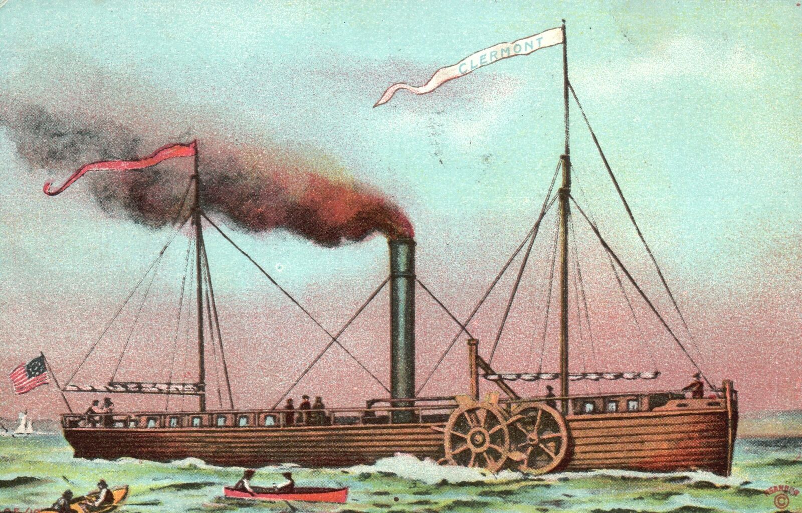 Vintage Postcard 1909 The Clermont Steamship Steamer Invented by Robert ...