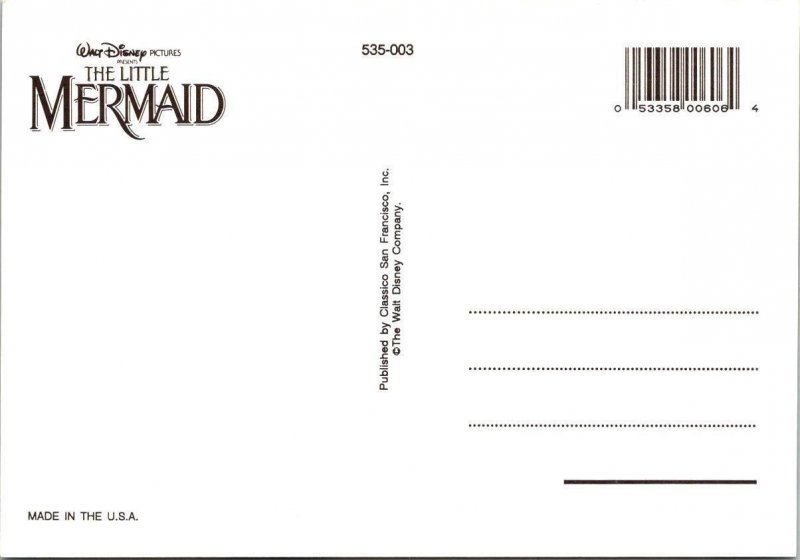 2~4X6 Postcards THE LITTLE MERMAID Ariel~Scuttle~Flounder WALT DISNEY ...