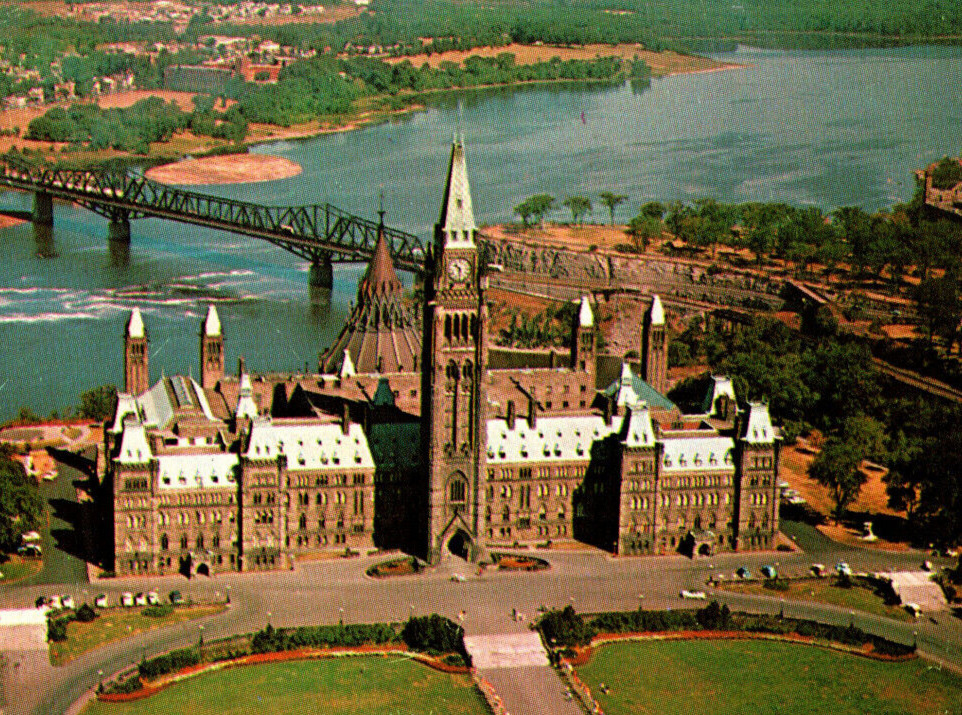 Parliament Buildings Canada's Capitol Ottawa River Bridge to Hull Vtg ...