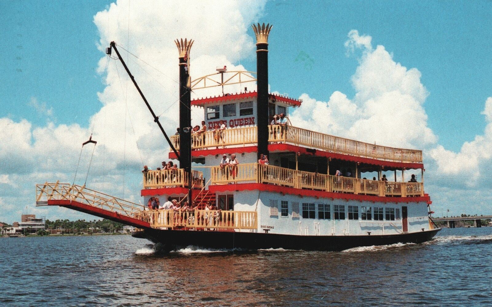 Vintage Postcard 1950S Dixie Queen Riverboat Halifax River Daytona ...